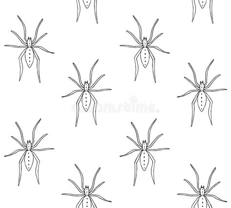 Sketch Spider Web Halloween Seamless Pattern Spider Web Halloween Seamless In Hand Drawn Style