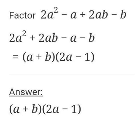 Factorise 2a 2 A 2ab B