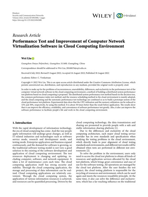 Pdf Performance Test And Improvement Of Computer Network