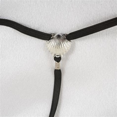 Seashell G String In Silver With Insertable Penis Head