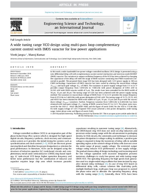 Pdf A Wide Tuning Range Vco Design Using Multi Pass Loop