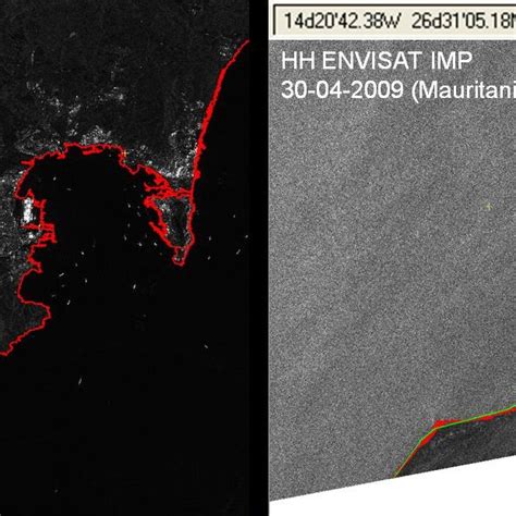 Examples Of The Automatic Coastline Detection Performed By The Land