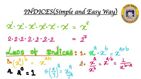 Indices Easy Way With Multiple Examples Youtube
