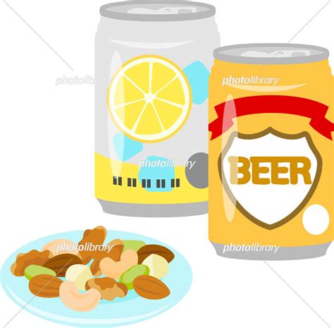 缶入りのお酒とミックスナッツ イラスト素材 5285529 フォトライブラリー Photolibrary