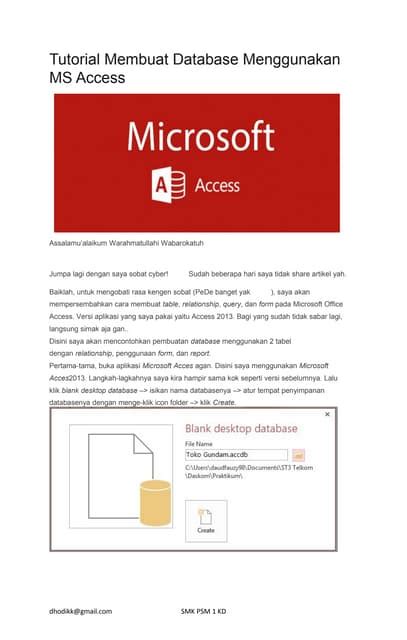 Membuat Database Dengan Microsoft Acces Pdf
