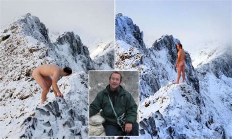 Now That S What You Call An Exposure Cheeky Climber Scales Icy Mountain To Pose Naked At Its