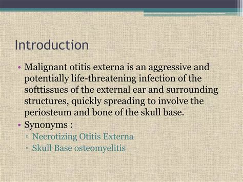 Malignant Otitis Externa Pptx