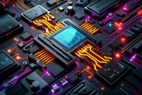 Ai Processor On A Futuristic Circuit Board Showcasing Advanced Technology And Digital