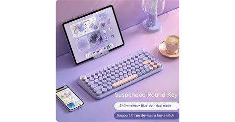 Three Mode Bluetooth Keyboard And Mouse Set Wireless Brain Laptop Girls Office Tablet 1 Style