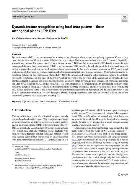 Dynamic Texture Recognition Using Local Tetra Pattern—three Orthogonal