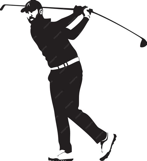 Premium Vector Stroke Of Genius Vector Golfer Scene