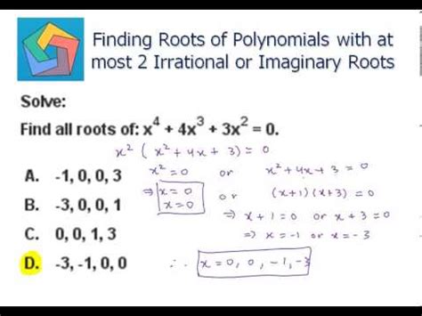 Finding Roots Of Polynomials With At Most 2 Irrational Or Imaginary