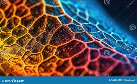 Cellular Or Membrane Structure Of Tissue Under The Microscope At High