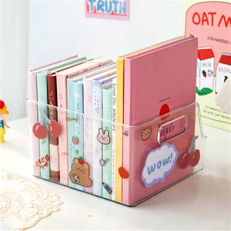 아크릴 투명 책상 스탠드 Ins 스타일 학생 책상 책 보관 상자 유물 책장 내구성 좋은 보관 상자 Aliexpress