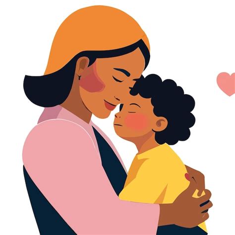 Женщина с ребенком на груди Премиум векторы