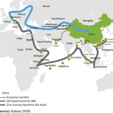 The Belt And Road Initiative Routes Download Scientific Diagram