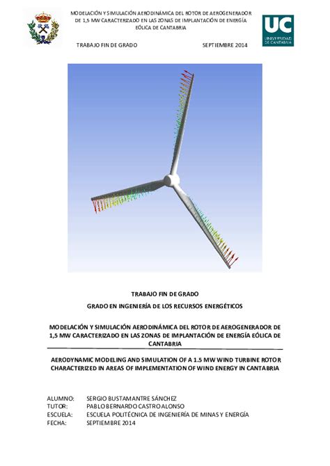 Pdf Aerodynamic Modeling And Simulation Of A 15 Mw Wind Turbine Rotor Characterized In Areas