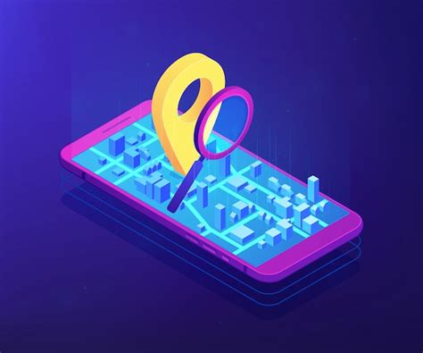 Premium Vector Mobile Tracking Soft Isometric 3d Concept Illustration