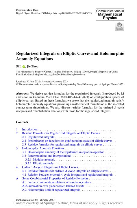 Regularized Integrals On Elliptic Curves And Holomorphic Anomaly Equations Request Pdf