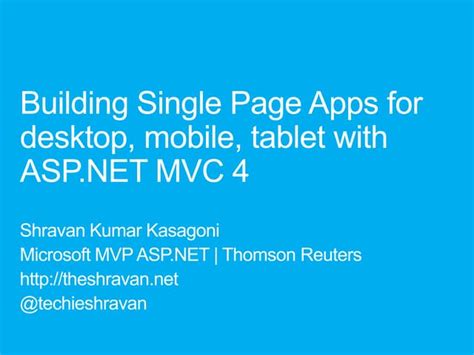 building single page apps for desktop mobile tablet with asp mvc 4 ppt