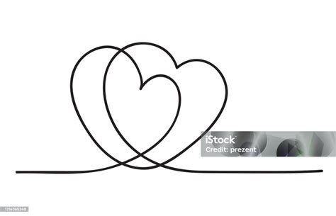 연속 선 아트 드로잉 두 사람의 마음은 사랑을 상징합니다 추상적인 마음 여자와 아기 벡터 그림입니다 검은색에 대한 스톡 벡터 아트 및 기타 이미지 Istock