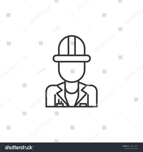 construction worker modern simple outline vector vector de stock