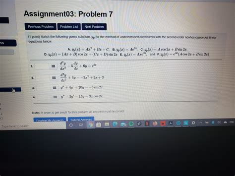 Solved Assignment03 Problem 7 Previous Problem Problem List