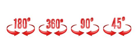 Premium Vector Red Glossy 3d Curve Arrows And Rotation Angle Degrees Sing Arrow Vector Icon