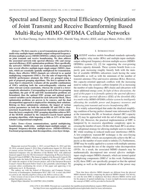 Pdf Spectral And Energy Spectral Efficiency Optimization Of Joint Transmit And Receive