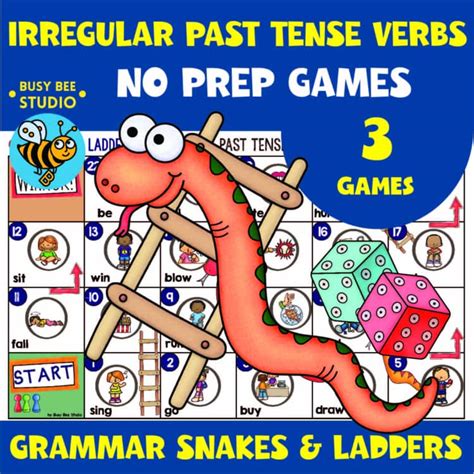 Irregular Past Tense Verbs Speech Therapy Games Esl Grammar Sub Plans