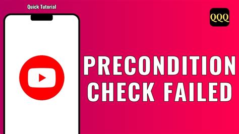 How To Fix Precondition Check Failed On Youtube 2025 Youtube