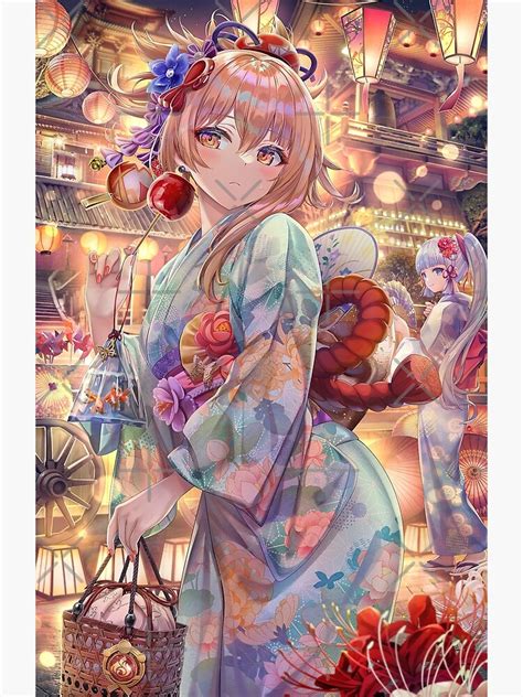 Cute Yoimiya Genshin Impact Poster For Sale By Saranghandago Redbubble