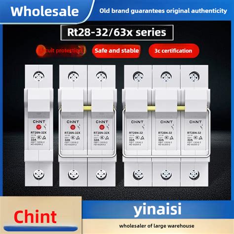 Chint Din Rail Mount Fuse Holder Base Rt28 32x 1p 2p 3p Ceramic Fuse Socket For Rt28 Fuses 6a