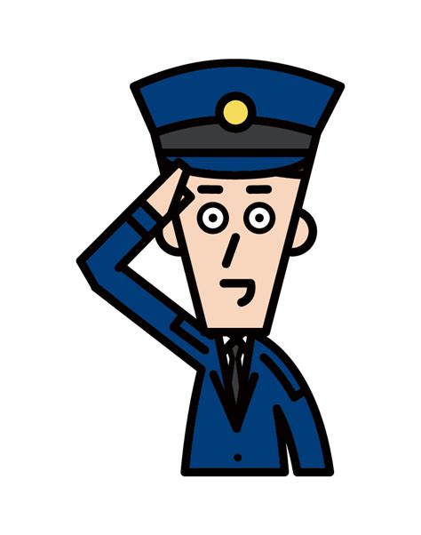 경찰관과 교도관의 일러스트 남성 무료 일러스트 소재집 Kukukeke