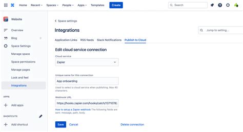 add or modify a cloud service connection publish to cloud for confluence docs