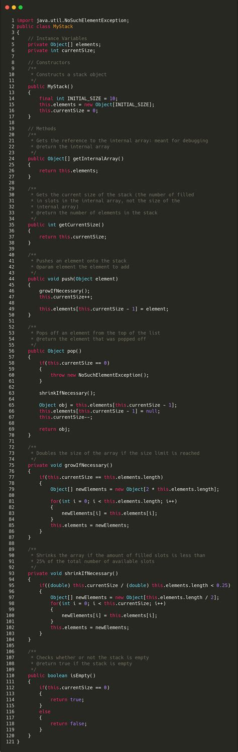 Complete The Implementation Of A Stack In Earlier Section U Quizlet