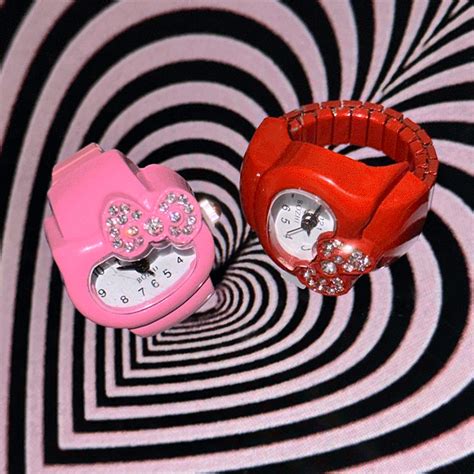 인싸템11 하트 고양이 리본 반지 시계 반지 손가락 시계 반지 커플템 우정템 패션용시계반지 에이블리