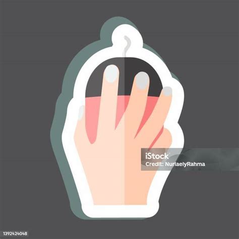 마우스를 사용하는 스티커 손 동작 기호에 적합합니다 편집 가능한 간단한 디자인 디자인 템플릿 벡터 간단한 기호 그림 광고에 대한
