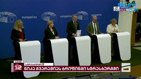 ნიკა გვარამიასა და ევროპარლამენტარების ერთობლივი ბრიფინგი სტრასბურგში