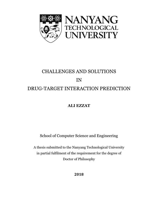 Pdf Challenges And Solutions In Drug Target Interaction Prediction