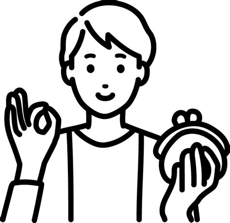 節約している人（男）のイラスト 商用可・フリーイラスト素材集｜ちょうどいいイラスト