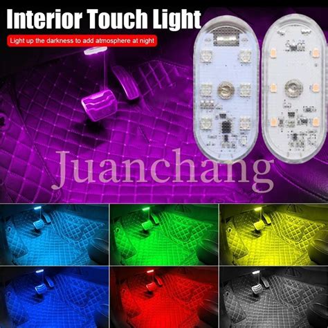 1 ชิ ้ น Universal รถ Led Touch ไฟภายในไร ้ สาย Auto หลังคาเพดานโคมไฟอ ่ านหนังสือสําหรับประตูเท