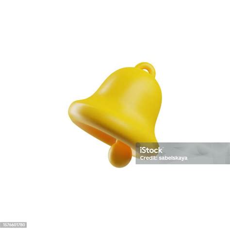 알림 현실적인 벨 만화 아이콘 벡터 3d 렌더링 노란색 울리는 핸드벨 소셜 미디어 새로운 알림 완구류에 대한 스톡 벡터 아트 및 기타 이미지 Istock