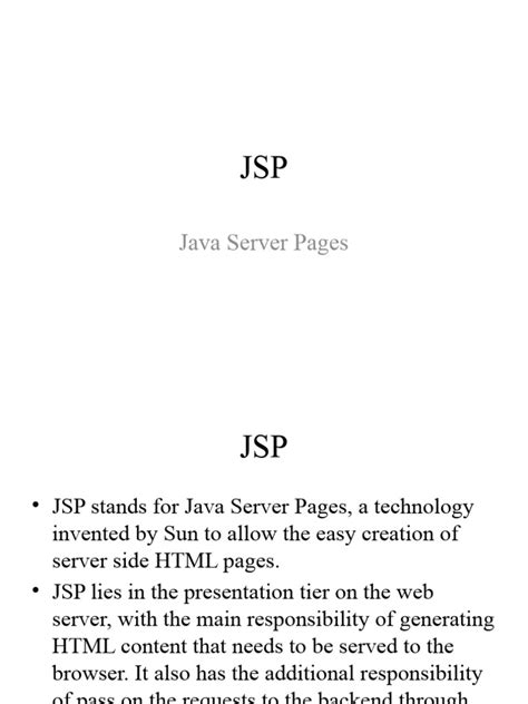 Java Server Pages Pdf Software Engineering Systems Architecture
