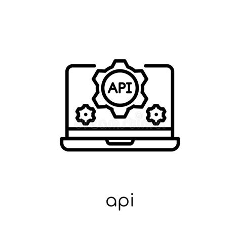 API Icon Trendy Modern Flat Linear Vector API Icon On White Background From Thin Line