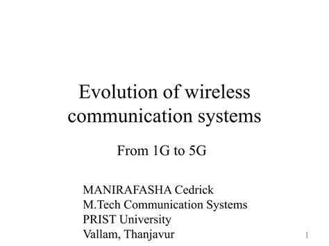 Evolution Of Wireless Communication Systems 1 G To 5g Pdf