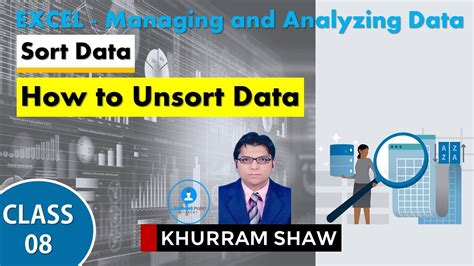 Excel Sort Data How To Unsort Data Youtube