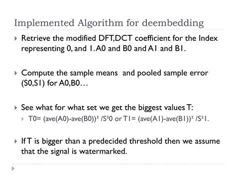 Ppt Modified Patchwork Algorithm Anovel Audio Watermarking Scheme