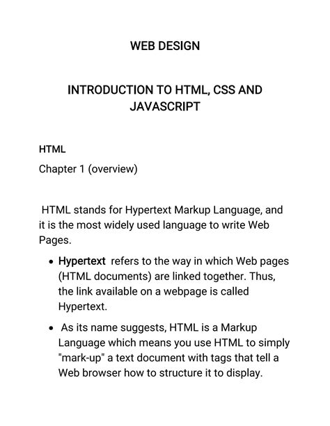 Solution Web Design Html Css Javascript Chapter 1 3 Studypool