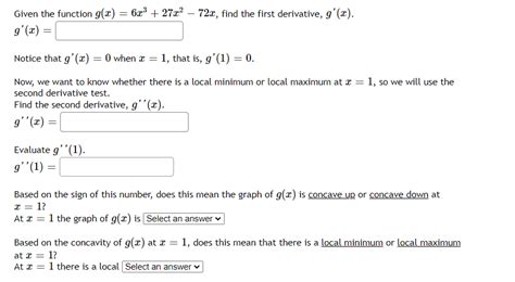 solved given the function g x 6x3 2722 72x find